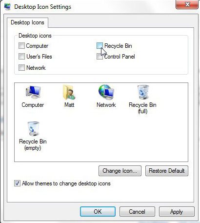 Windows7のデスクトップからリサイクルビンを隠す方法 - グローバルギーク
